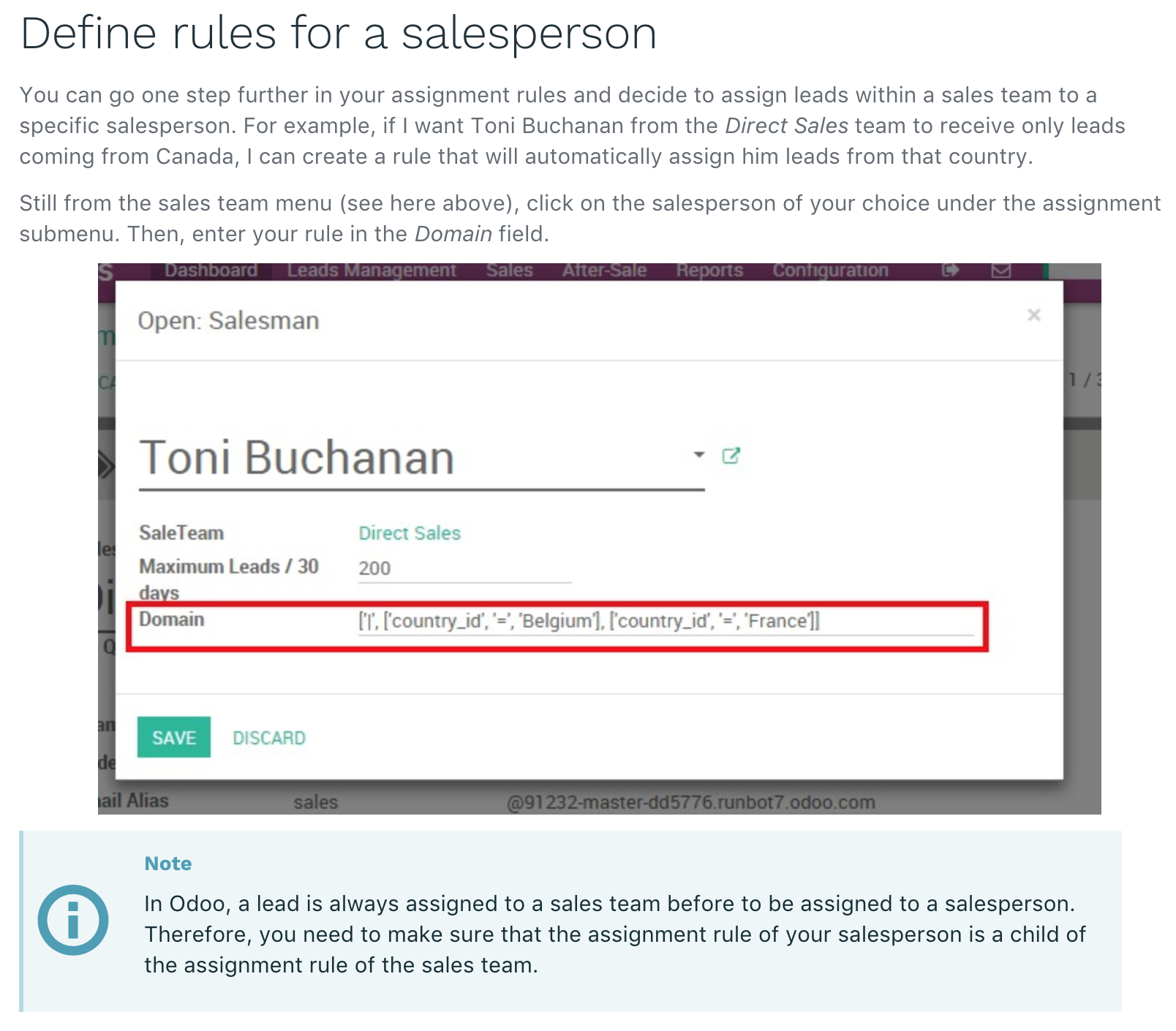 [11] Documentation | Automate lead assignation | Define rules for a ...