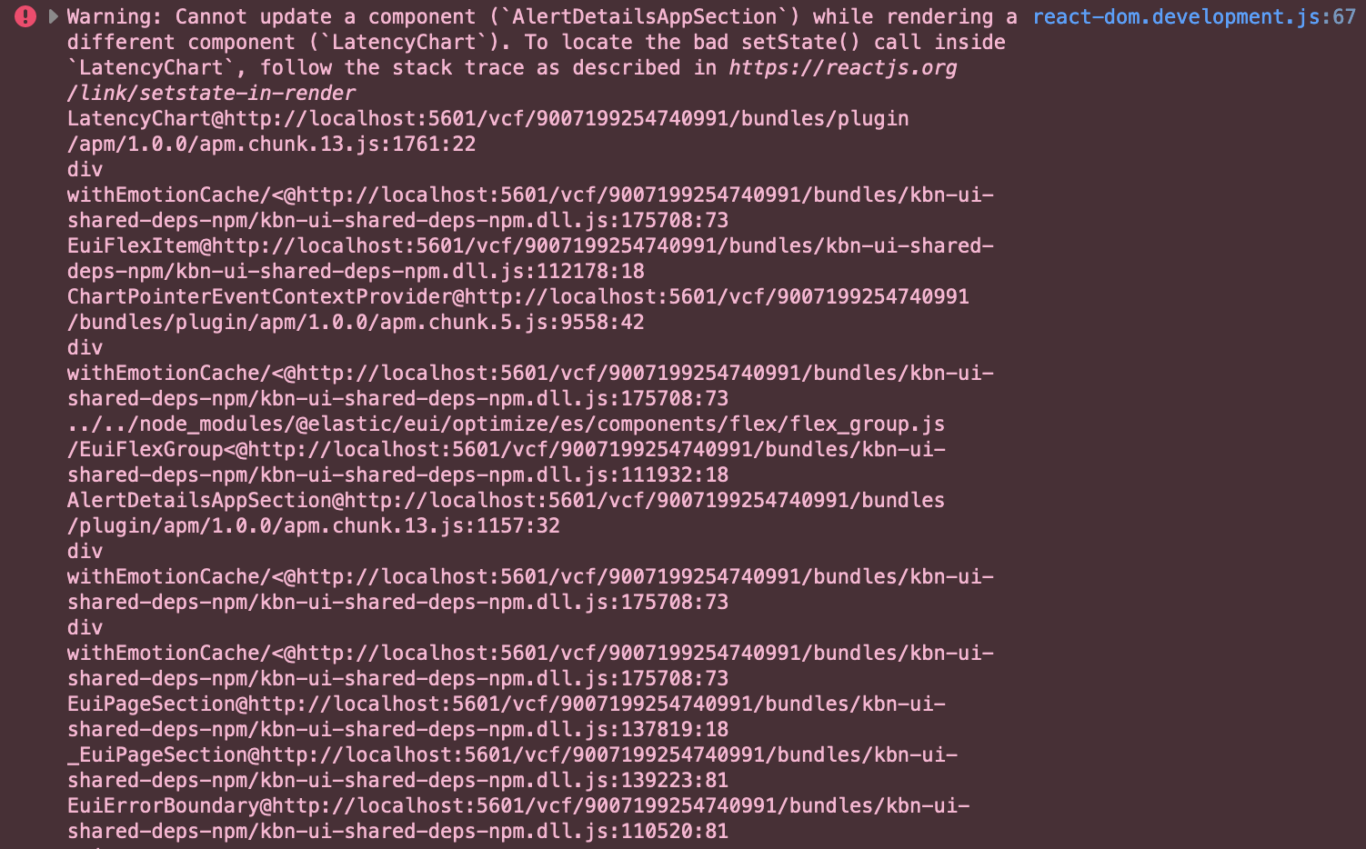 Alert Detail Page Has Some React Warnings That Need To Be Addressed · Issue 153137 · Elastic
