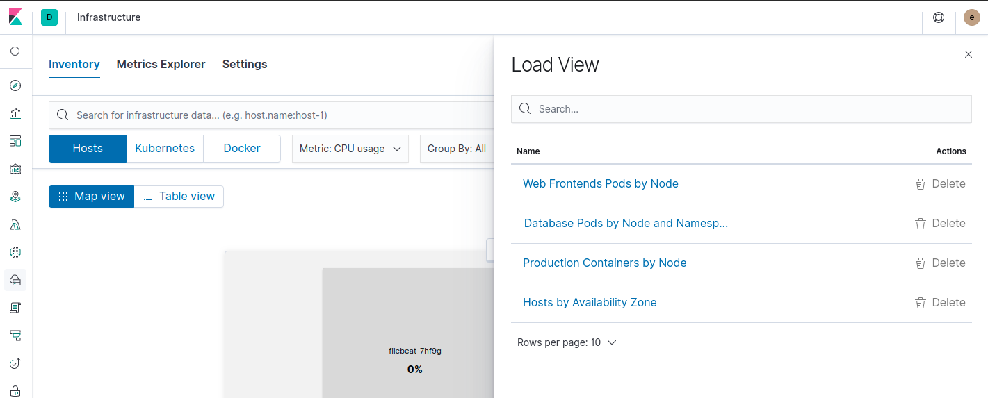 [Infra UI] Allow user to Save Views for Inventory Page · Issue #45312 · elastic/kibana · GitHub