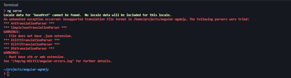 Locale data for 'baseHref' cannot be found. No locale data will be included for this locale ...