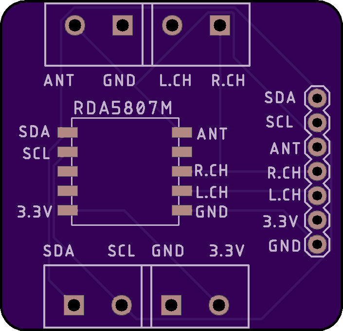 GitHub - giovanni69/RDA5807M-PCB: Un PCB per il modulo radio RDA5807m
