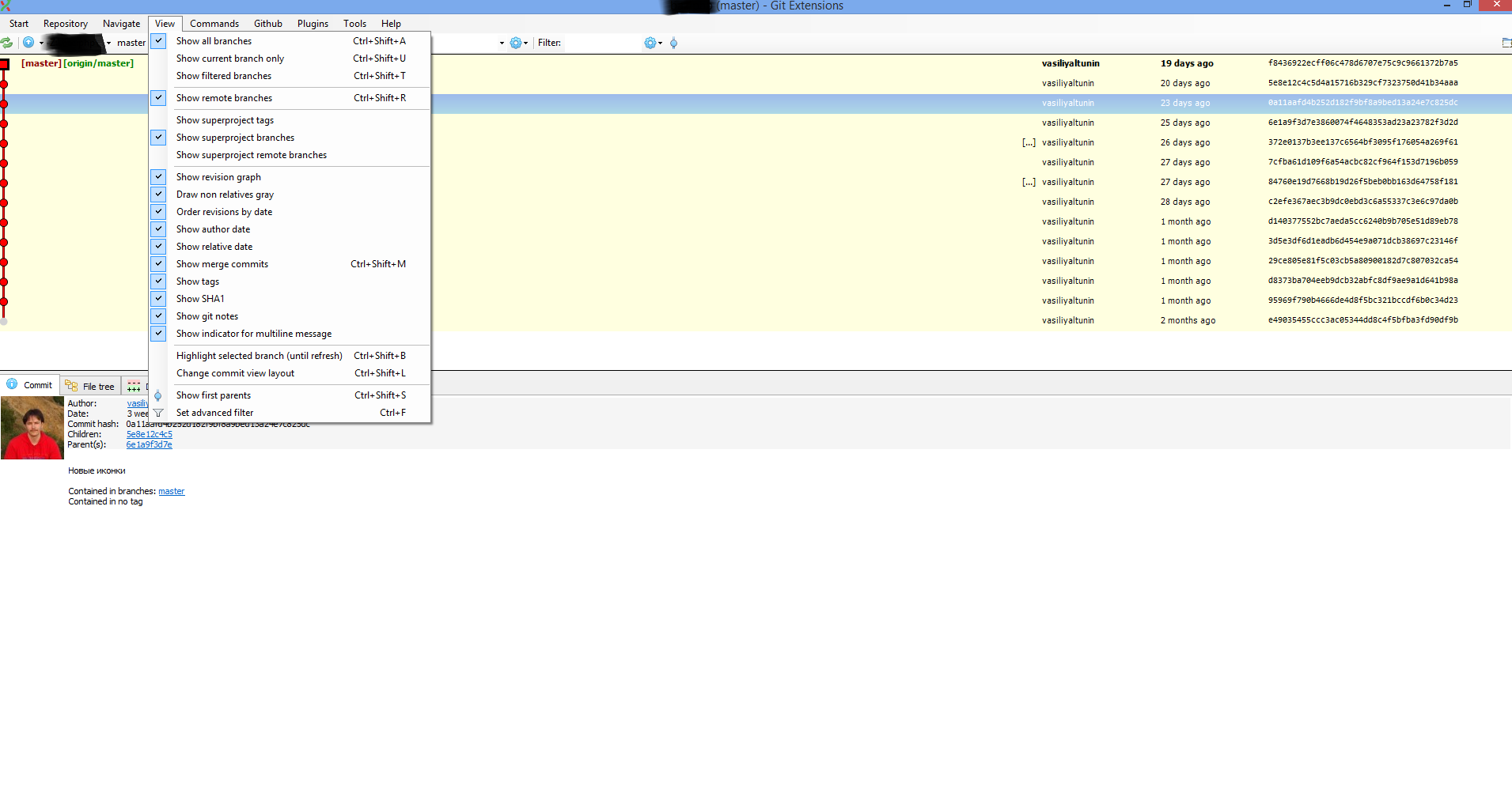 Did not show commit logs in branch tree window · Issue #4369 · gitextensions/gitextensions · GitHub