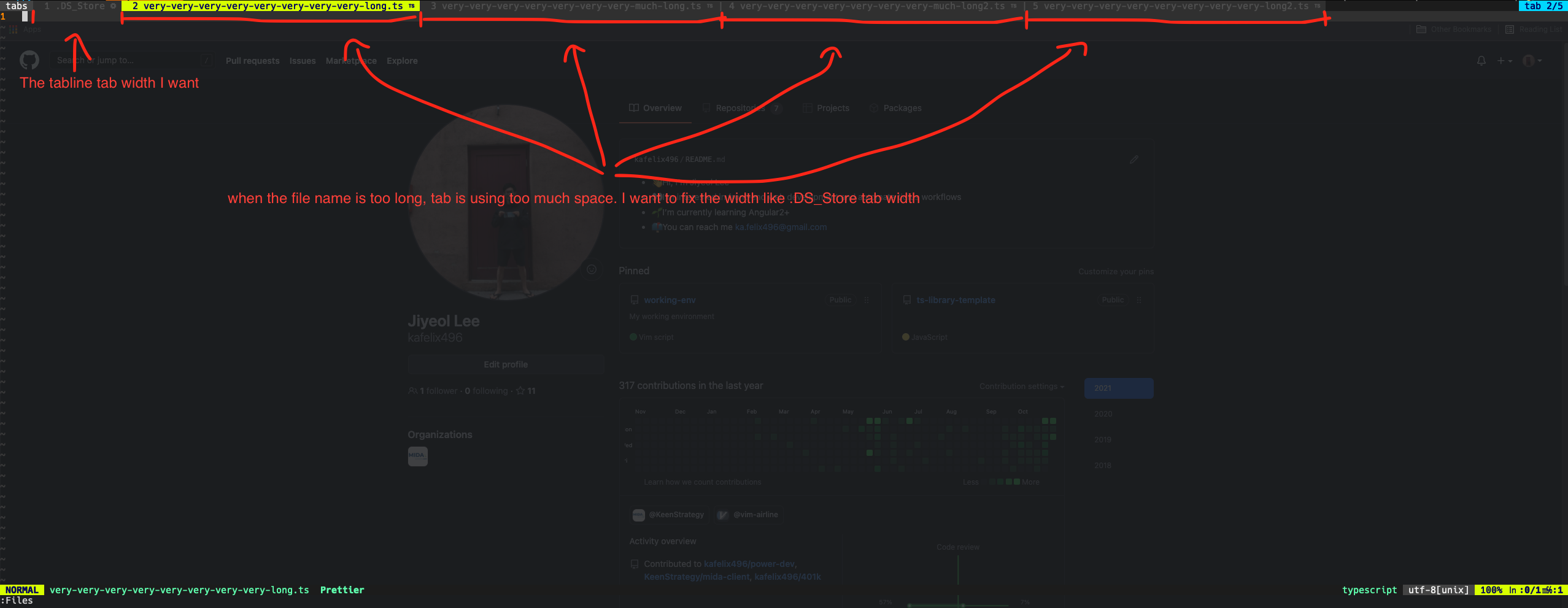 Is There Anyway To Fix The Tabline Tab Width Issue 2455 Vim