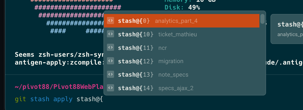 Git stash apply should be in alphabetic order · Issue #2337 · warpdotdev/Warp · GitHub