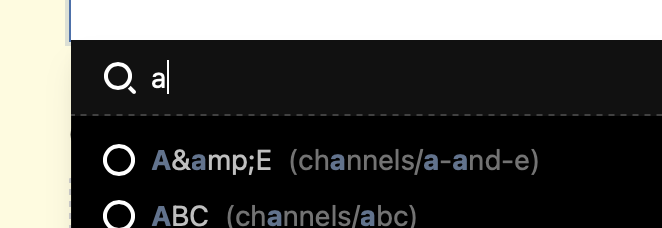 Panel: Multiselect field searches through literally encoded html entities (e.g. `&`) · Issue ...