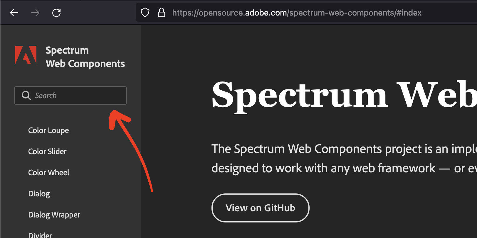 [Bug]: Component search is broken in website · Issue #1814 · adobe/spectrum-web-components · GitHub
