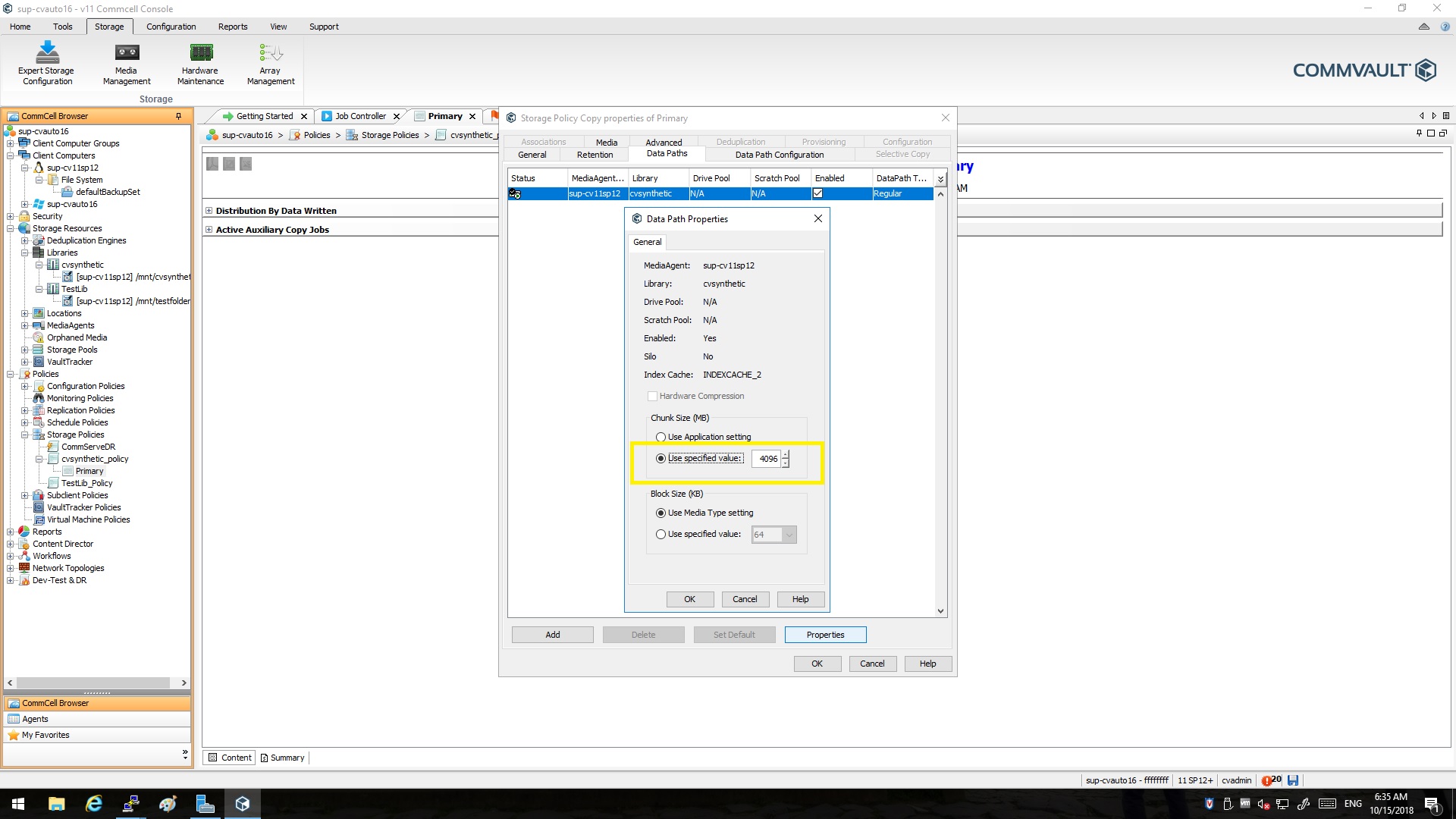Changing the Default Chunk Size from Storage Policy Settings · Issue #53 · Commvault/cvpysdk ...