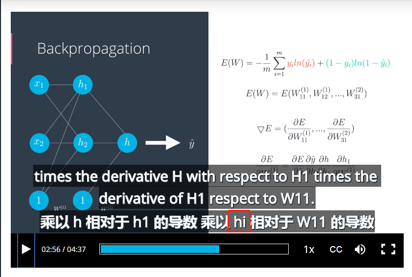 5.神经网络 > 1. 神经网络简介 >【33.反向传播】> 中文字幕错误 · Issue #462 · udacity/aipnd-issues-zh · GitHub