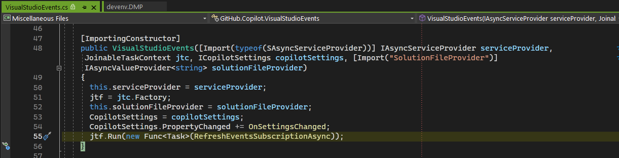 GitHub CoPilot for Visual Studio 2022 17.6.0 Preview 2.0 hangs Visual ...