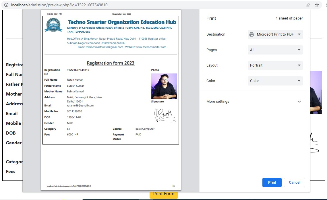 GitHub Technosmarter student registration form in php and mysql
