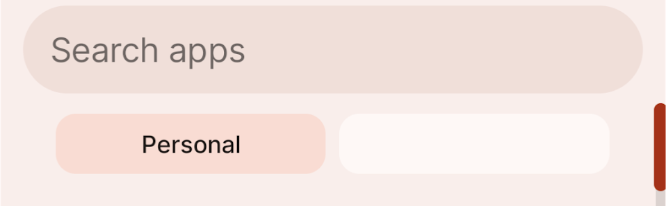 Text On The Work Profile Button In The Drawer Appears Washed Out Lawnchair 12 Alpha 2 · Issue