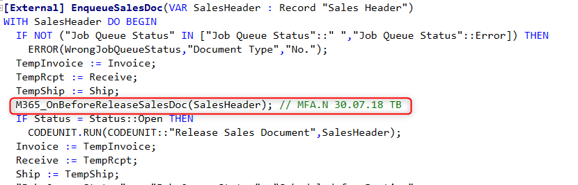 Event Request Codeunit 88 Function Enqueuesalesdoc · Issue 3213