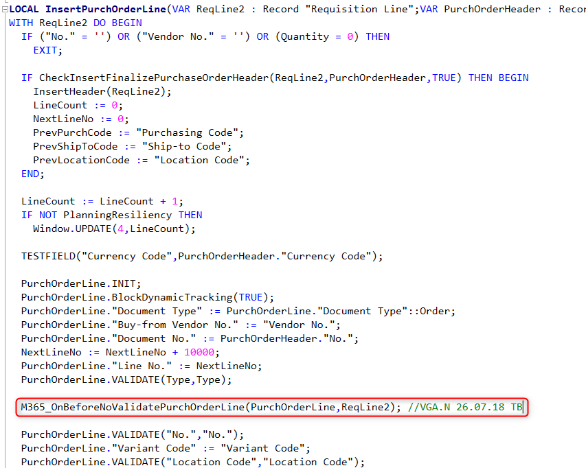 Event Request Codeunit 333 Function Insertpurchorderline · Issue 3214 · Microsoftal · Github
