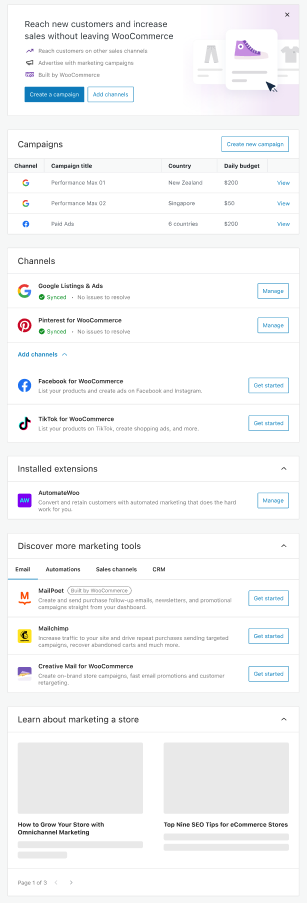 Epic: Multichannel Marketing Front-end · Issue #34903 · woocommerce/woocommerce · GitHub