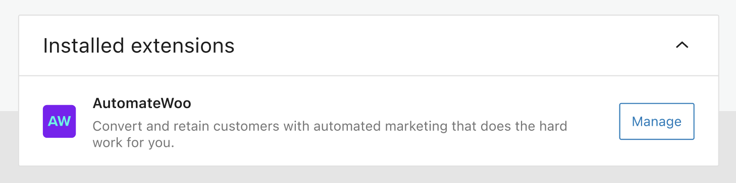 Implement the "Installed extensions" card · Issue #34025 · woocommerce/woocommerce · GitHub