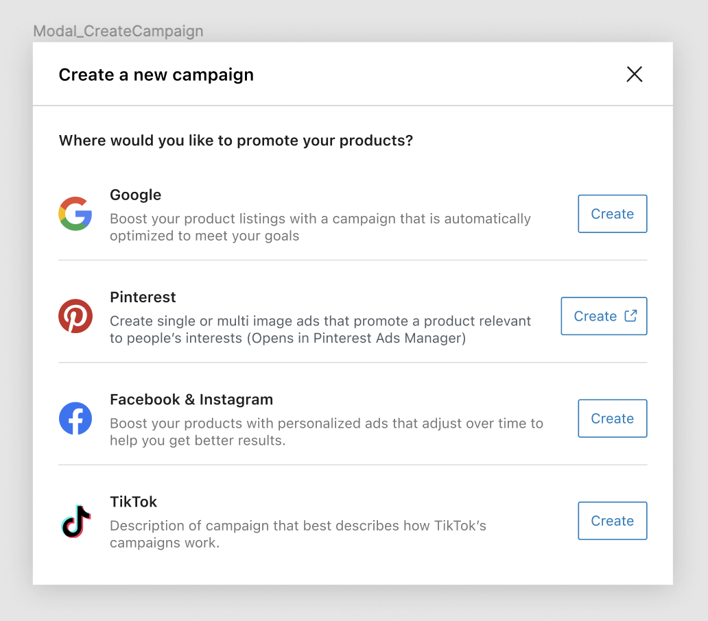 Add Create A New Campaign Modal · Issue 34909 · Woocommerce 