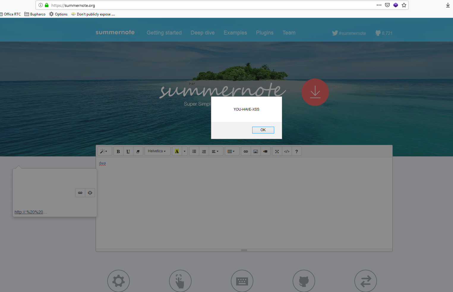 XSS on your platform · Issue #3000 · summernote/summernote · GitHub