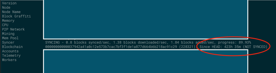`ironfish status` indicates blockchain is "SYNCED" when it is not ...