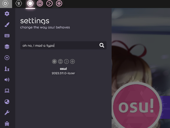Can't use navigation buttons in Options Menu search box · Issue #23495 · ppy/osu · GitHub