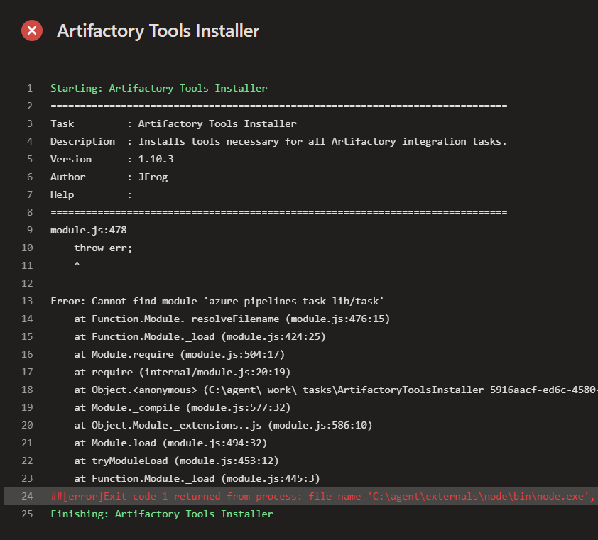 Artifactory Tools Installer Task 1.10.3 throws error, 1.10.2 does not · Issue #205 · jfrog/jfrog ...