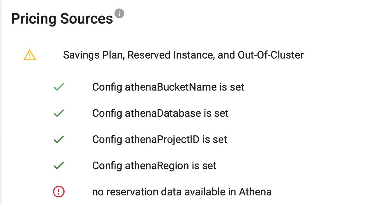 Pricing Sources: Missing columns in Athena CUR should not cause a kubecost diagnostic error ...