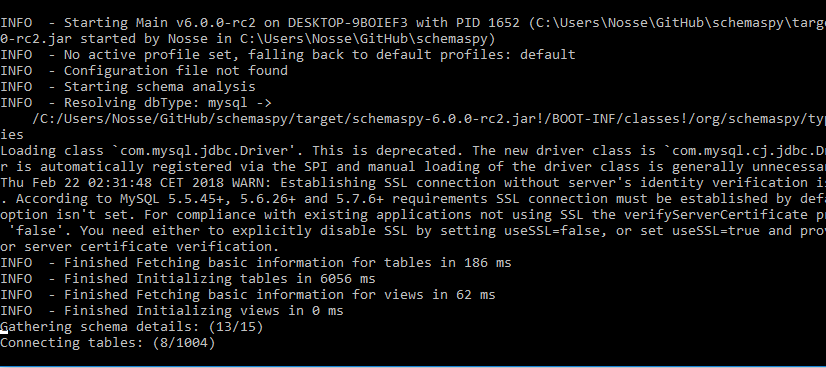 Add percentage completeness to command line tool progress output · Issue #119 · schemaspy ...