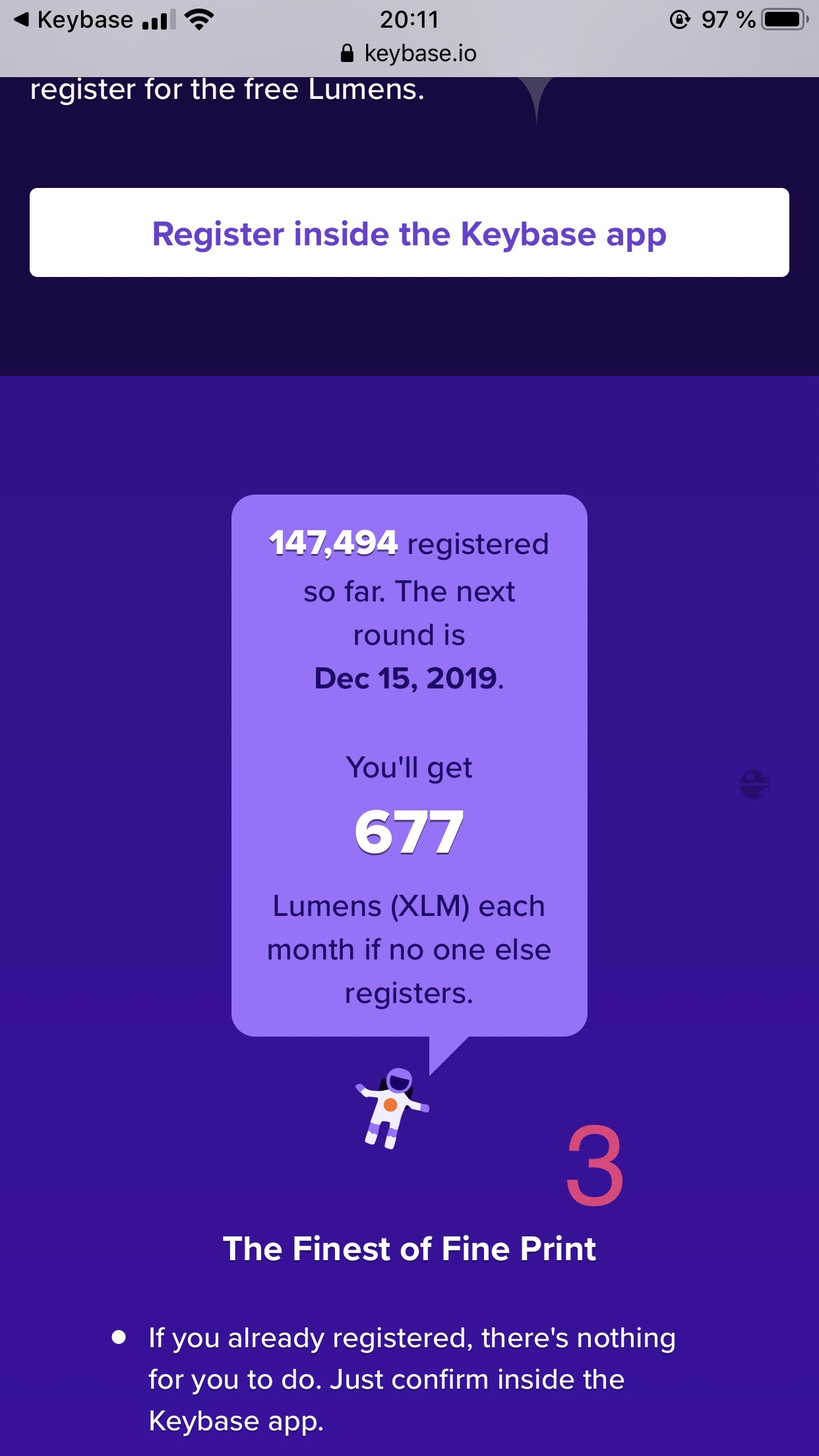 Receive XLM Tokens November 15. · Issue #21002 · keybase/client · GitHub