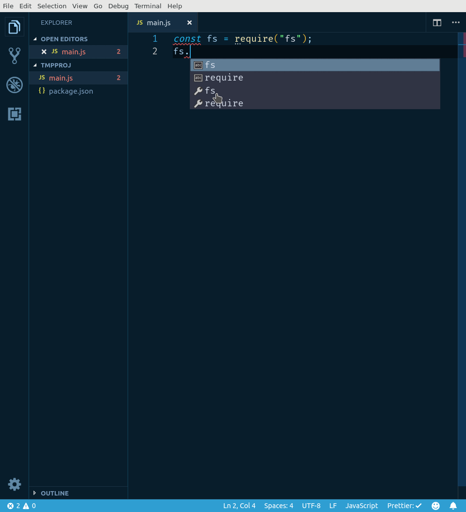 Intellisense and JavaScript · Issue #70178 · microsoft/vscode · GitHub