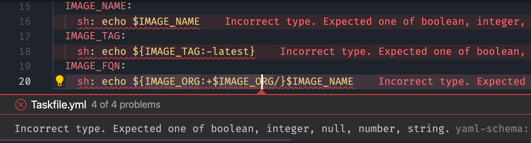 Schema is missing `env.*.sh` support · Issue #19 · paulvarache/vscode-taskfile · GitHub