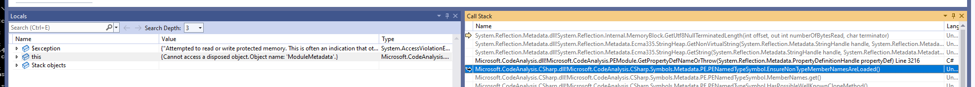 System.AccessViolationException in Symbol.ToDisplayString · Issue #64973 · dotnet/roslyn · GitHub