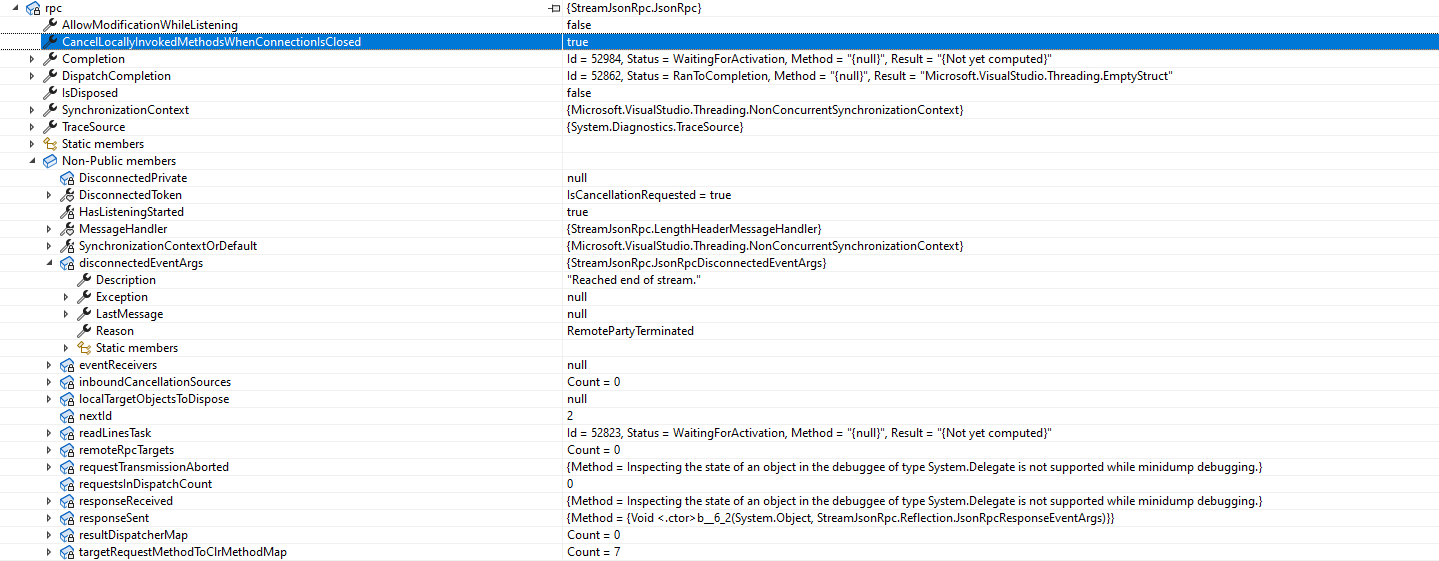 ConnectionLostException is thrown instead of OperationCanceledException while calling back to ...