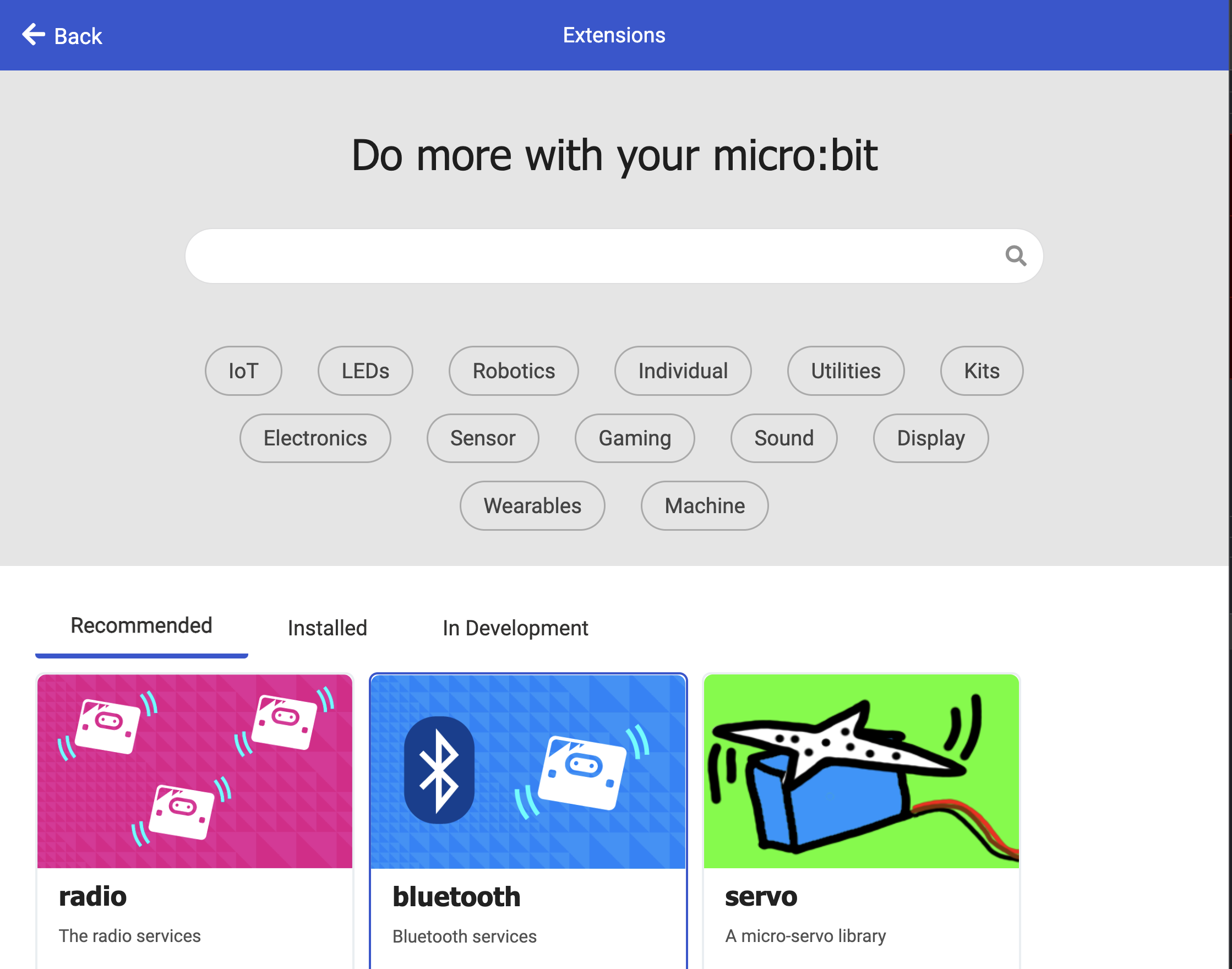 60% of extension screen is search + category chips · Issue #4600 · microsoft/pxt-microbit · GitHub