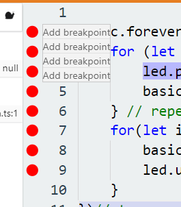Highlighting all possible breakpoints is confusing · Issue #3017 · microsoft/pxt-microbit · GitHub