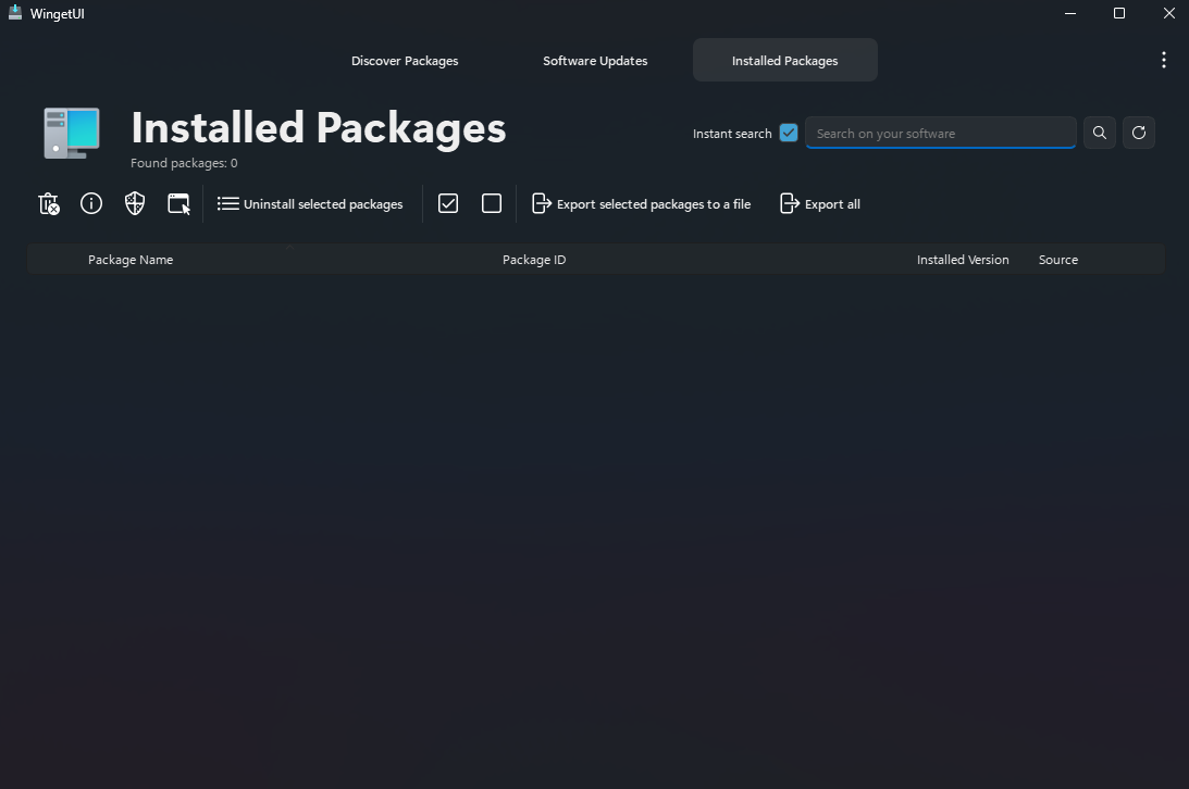 [BUG/ISSUE] All tabs show zero packages · Issue #421 · marticliment/UniGetUI · GitHub