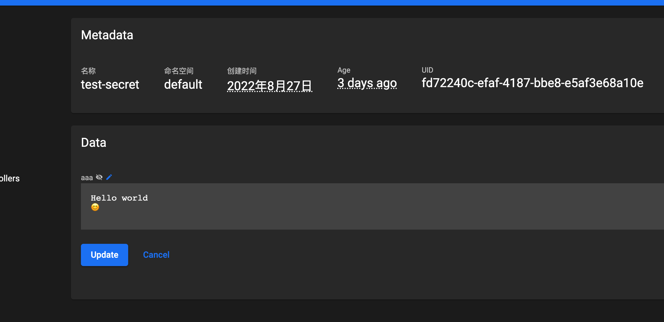 An Error Occured When Updating Secret With Non Latin1 Utf 8 String