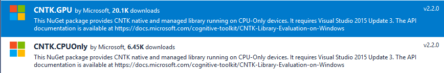 NuGet Package Manager says same thing for GPU and CPU versions. · Issue #2360 · microsoft/CNTK ...