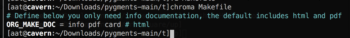 Unexpected err class added to Makefile code snippet · Issue #42 · alecthomas/chroma · GitHub