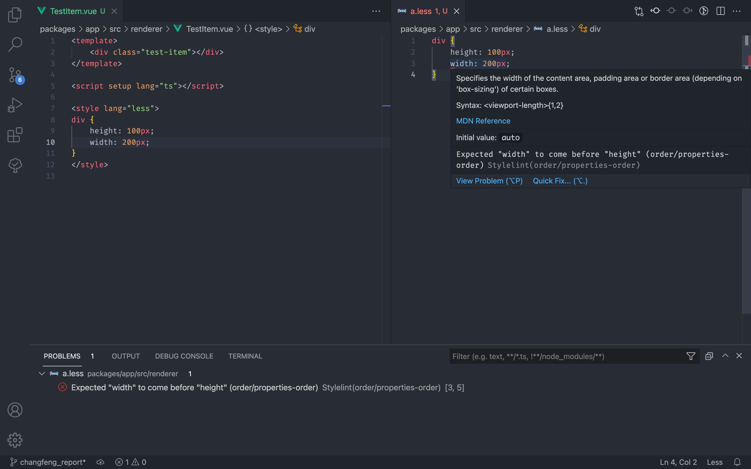 stylint14 + volar + less support · Issue #842 · vuejs/language-tools · GitHub