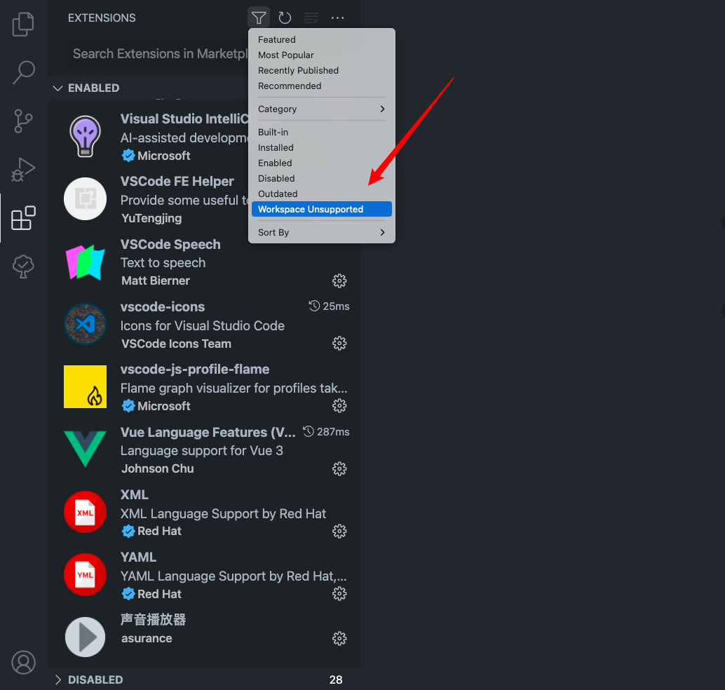 Support filter extension swhich is running · Issue #140208 · microsoft ...