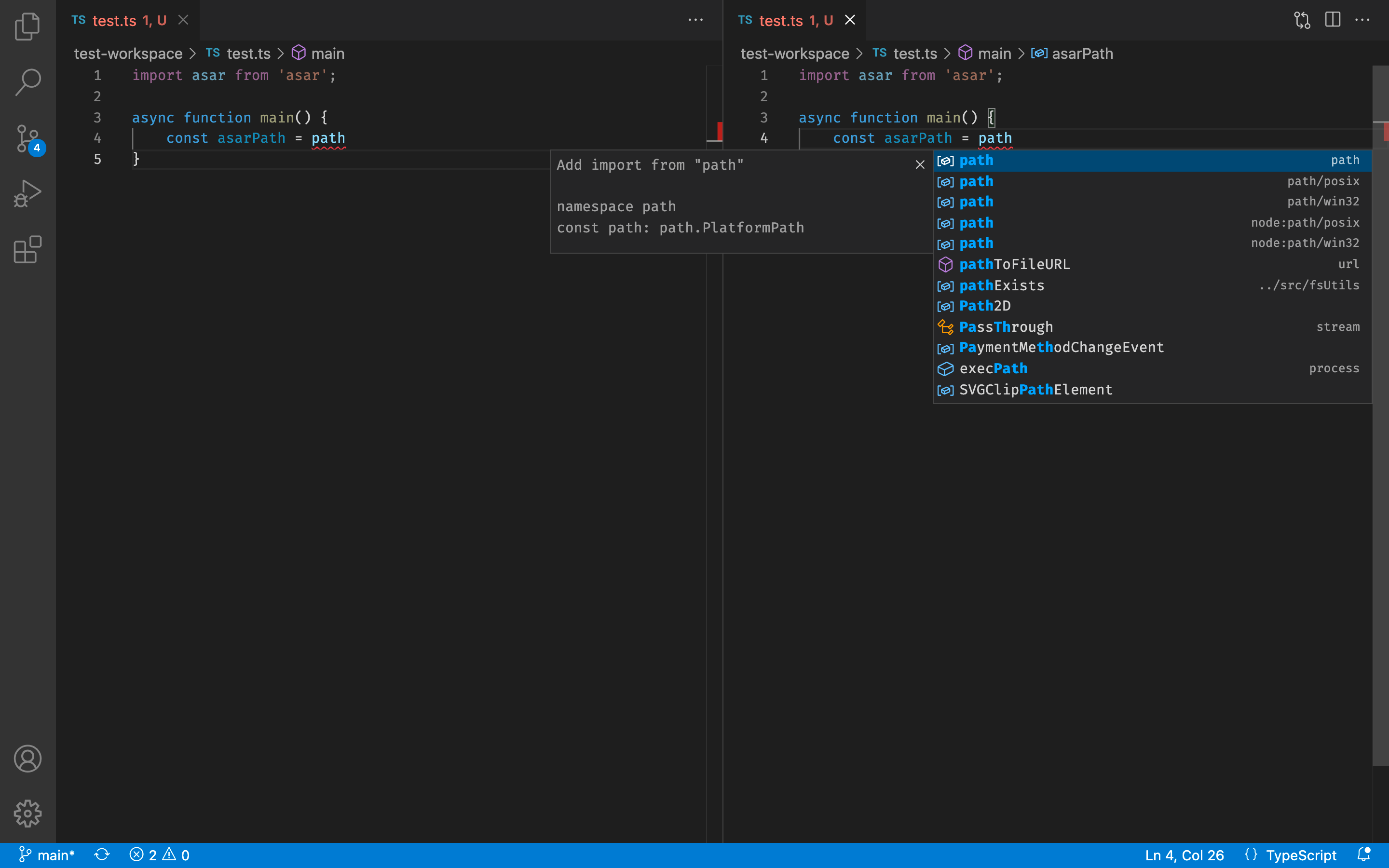 missing imports should trigger on CommitCharacter · Issue #143384 · microsoft/vscode · GitHub