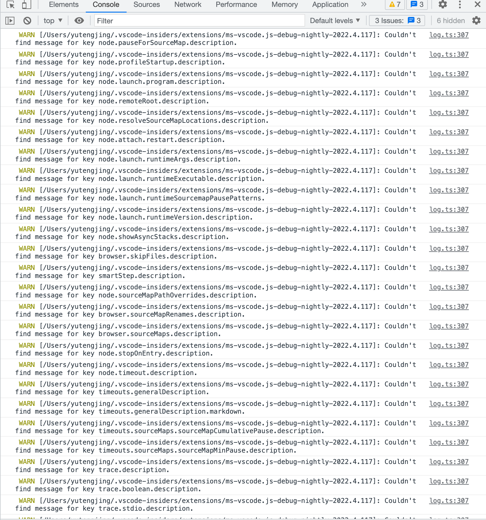 Couldn't find message for key node.pauseForSourceMap.description · Issue #1232 · microsoft ...