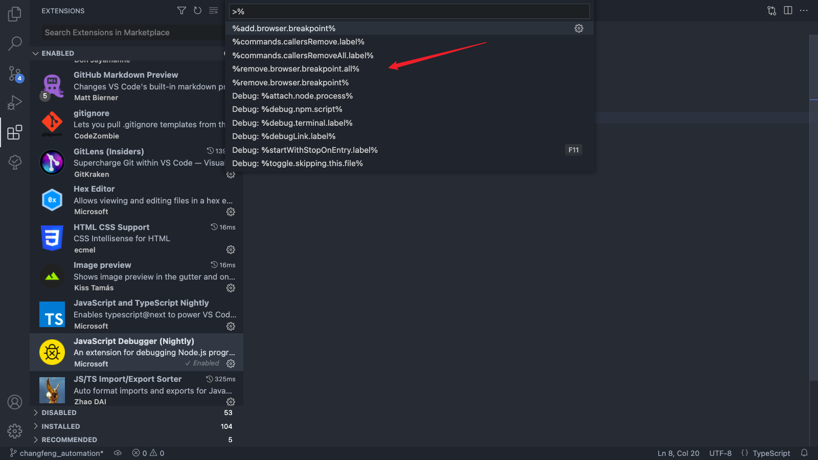 Some command contains % placeholder · Issue #1233 · microsoft/vscode-js-debug · GitHub