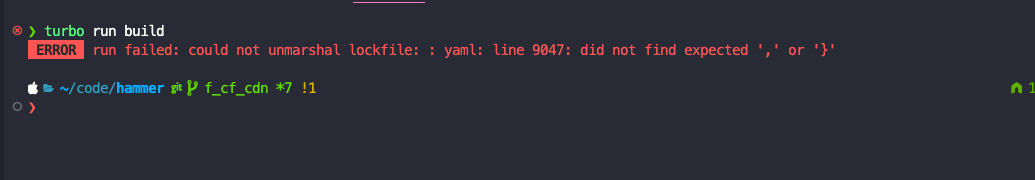 Run Failed Could Not Unmarshal Lockfile Yaml Line 9047 Did Not Find Expected Or 