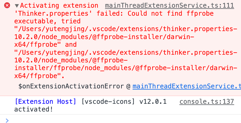 Activating Extension Thinkerproperties Failed Could Not Find Ffprobe Executable · Issue 1