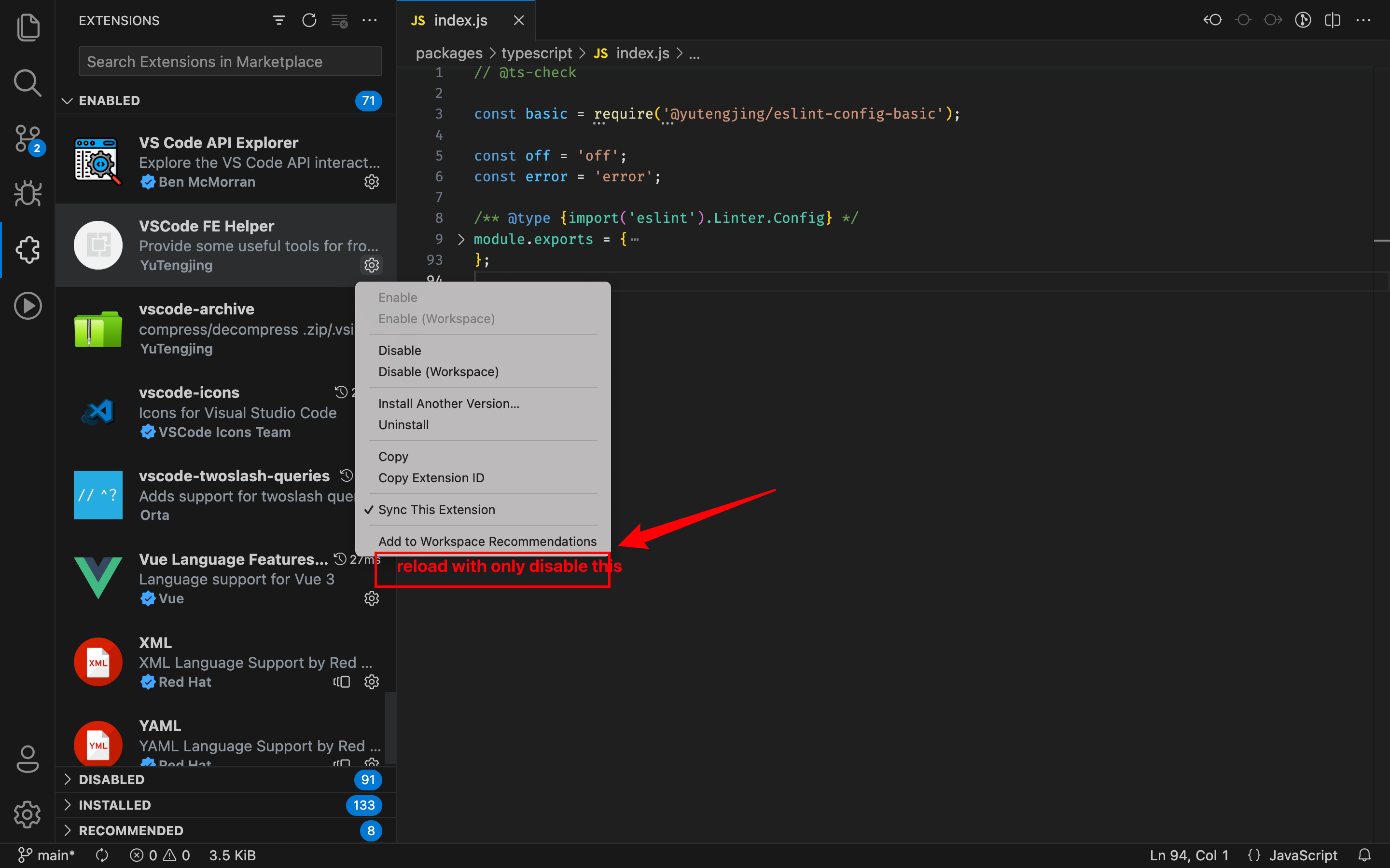 provide a convinient method whether a issue is cause by specific extension · Issue #174145 ...
