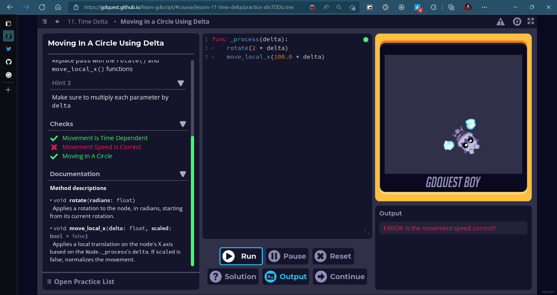 Lesson 11 practice bug ? · Issue #481 · GDQuest/learn-gdscript · GitHub