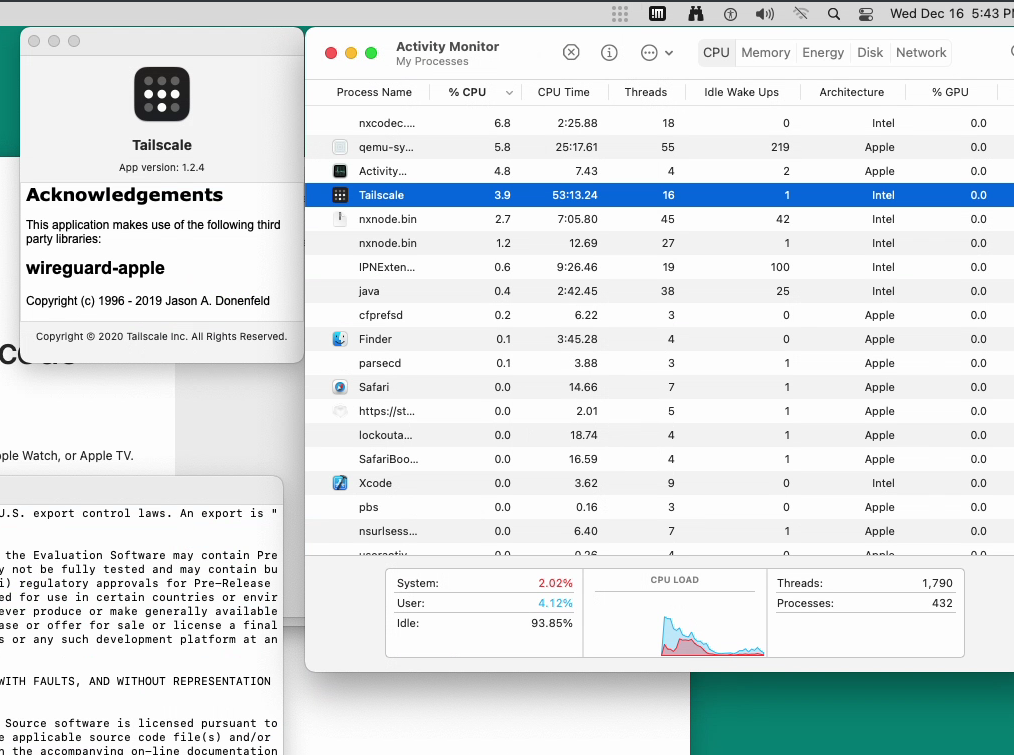 MacOS BigSur 11.1 M1 Chip: Excessive CPU usage even when Tailscale is in Disconnected Mode ...
