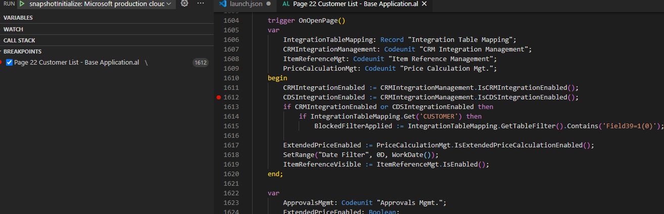 Error in snapshot debugging · Issue #6490 · microsoft/AL · GitHub