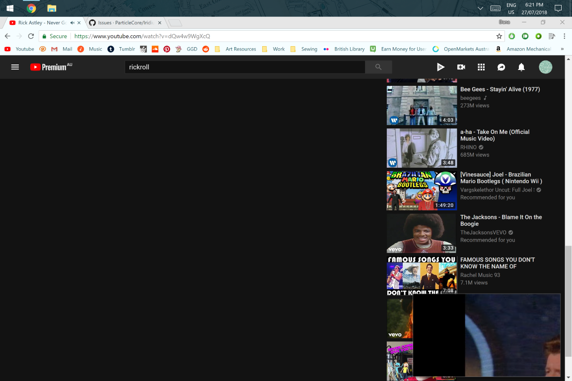 Miniplayer only showing upper-left corner of video · Issue #518 · ParticleCore/Iridium · GitHub