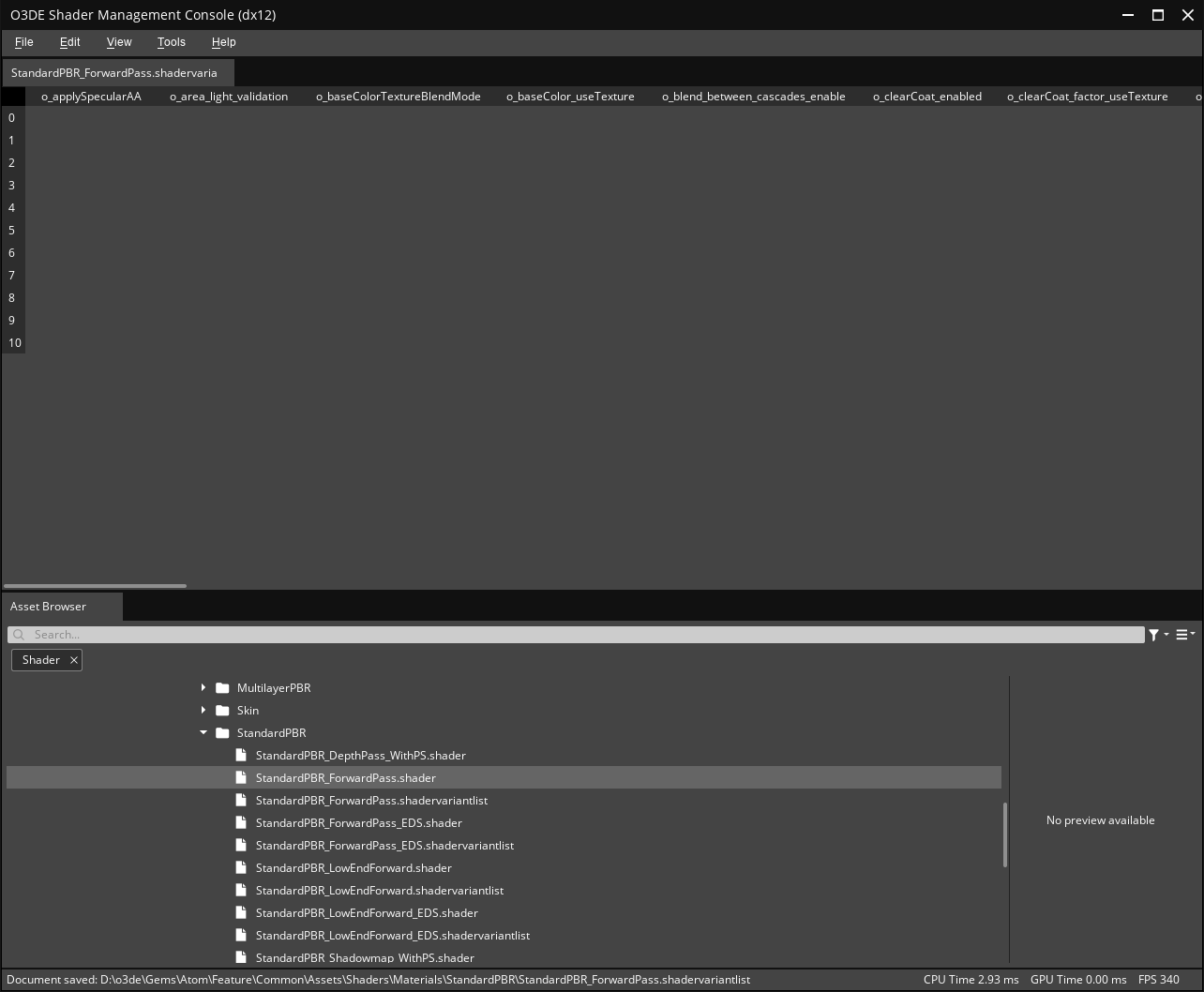 [SMC] Improve the Shader Variant List File Save Workflow · Issue #11388 · o3de/o3de · GitHub